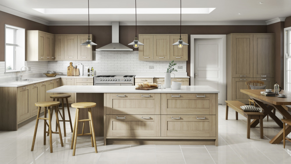 Sand Oak Shaker | Sheraton Shaker Kitchens | Omega PLC